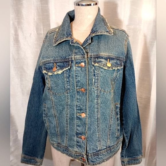 Universal Thread Jackets And Coats Universal Thread Tag Jacket Crop Blue Denimcollar Buttnup
